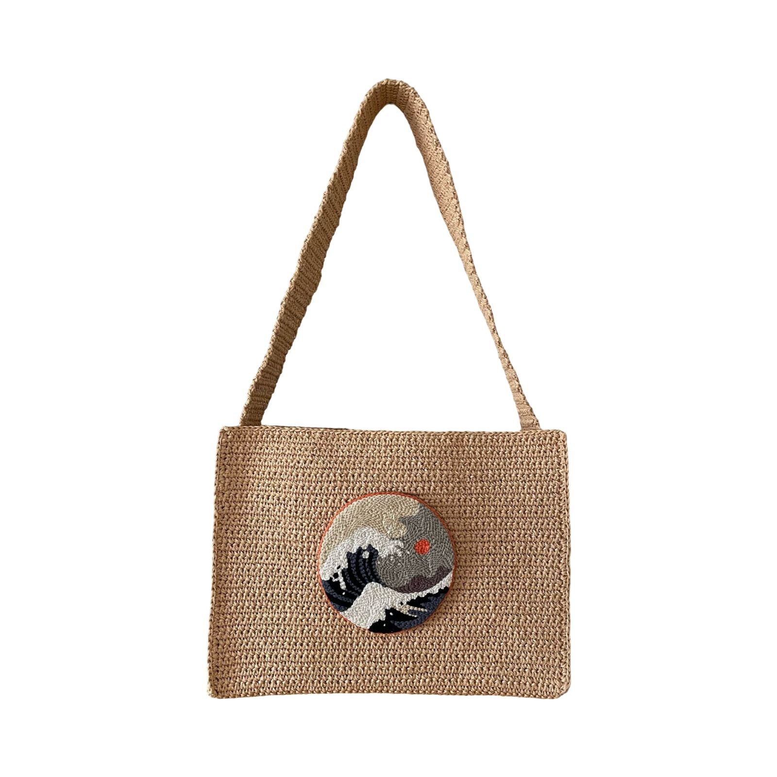 Navy Blue Waveform Themed Punch Embroidered Bag – Yirmiyedi Kuzguncuk