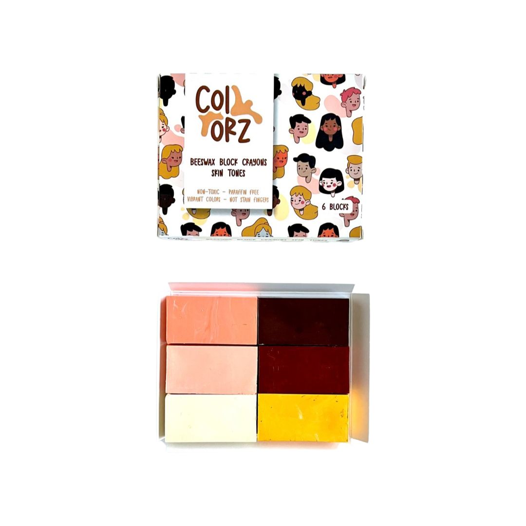 6 Pack Skin Colors Natural Wax Hard Block Crayon Set – Yirmiyedi Kuzguncuk